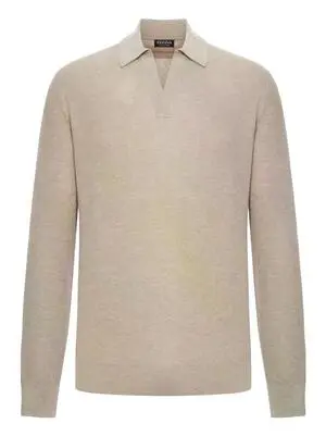 Zegna Cashmere Polo Sweater - Neutrals