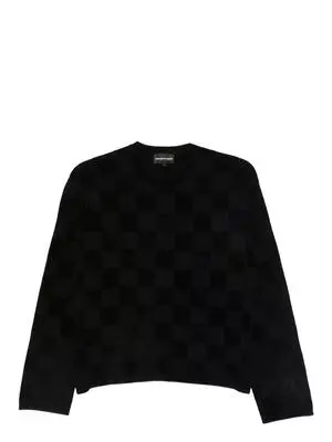 Emporio Armani Checked Sweater - Black