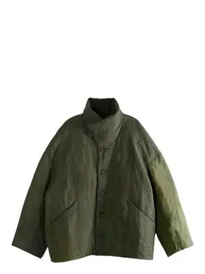 ZIGGY CHEN Buttoned Funnel-neck Jacket - Green