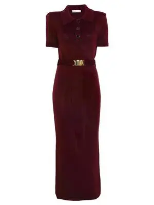 ROWEN ROSE Short Sleeve Midi Dress - Red