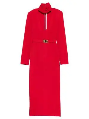 ROWEN ROSE Belted Maxi Dress - Red