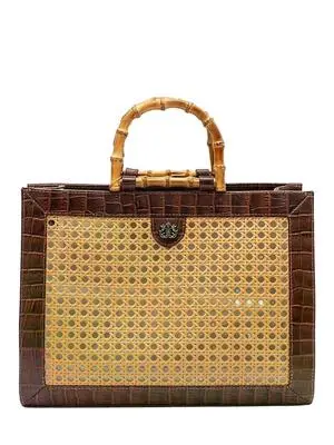 ISLA Diana Woven Tote Bag - Brown