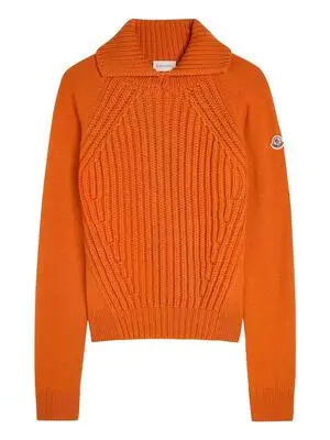 Moncler Virgin Wool Blend Sweater - Orange