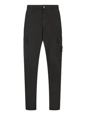 Stone Island Cargo Tapered Trousers - Black