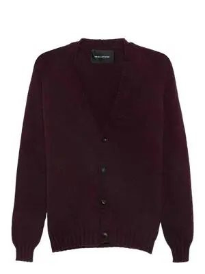 Tagliatore V-neck Cardigan - Red