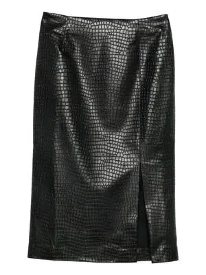 MANUEL RITZ Crocodile-Effect Faux-Leather Midi Skirt
