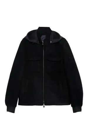 MANUEL RITZ Hooded Zip-up Bomber Jacket - Blue