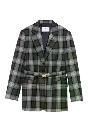 MANUEL RITZ Prince Of Wales Checked Blazer - Grey