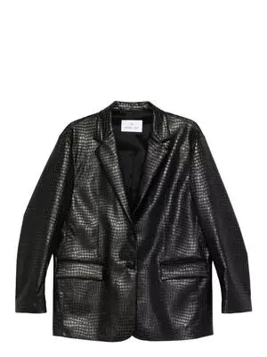 MANUEL RITZ Faux-leather Blazer - Black