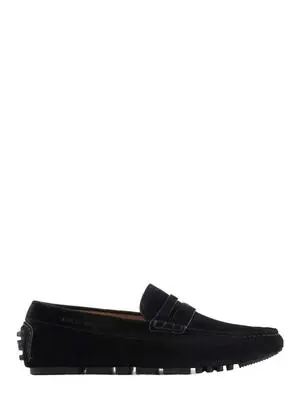 Emporio Armani Leather Loafers - Black