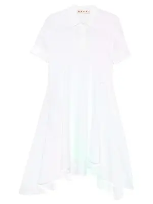 Marni Asymmetric Cotton Dress - White