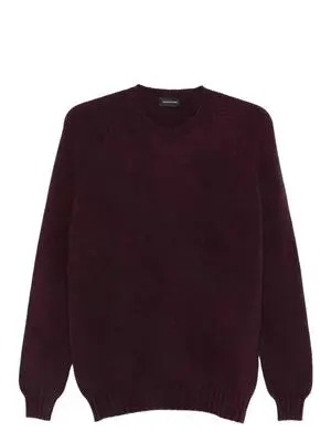 Tagliatore Crew Neck Long Sleeve Sweater - Red