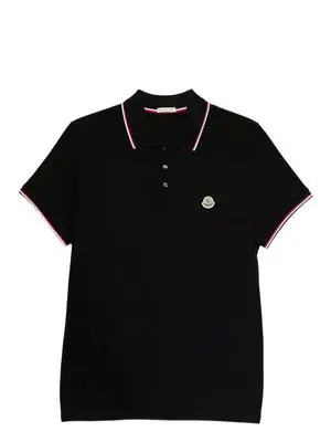 Moncler Logo-patch Polo Shirt - Black