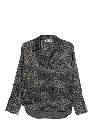 Dkny Animal Print Button-up Shirt - Grey
