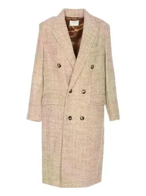 CIRCOLO 1901 Bouclé Double-breasted Coat - Neutrals