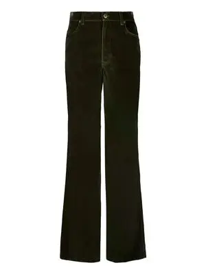 La DoubleJ Flared Cotton Trousers - Green