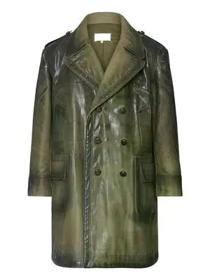 MAISON MARGIELA Double-breasted Cotton Coat - Green
