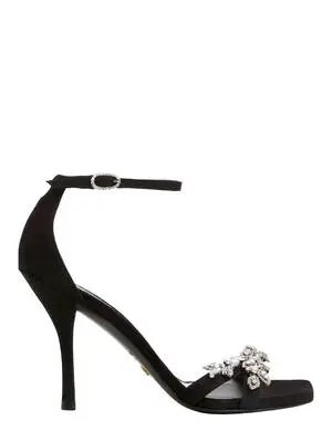 STUART WEITZMAN 100mm Nudist Vow Crystal-embellished Sandals - Black