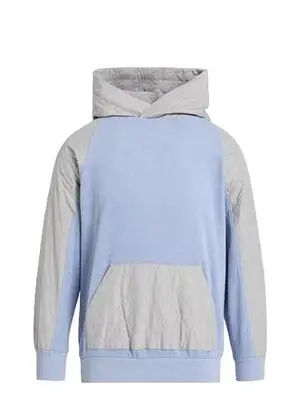 Eleventy Cotton-blend Two-tone Hoodie - Blue