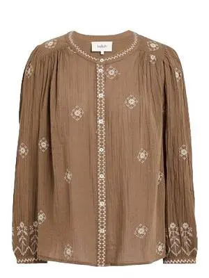 Ba&sh Woven Shirt With Appliqués - Beige