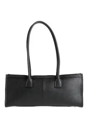 LAURA DI MAGGIO Leather Baguette Shoulder Bag - Black