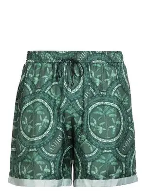 Amiri Floral-print Silk Shorts - Green