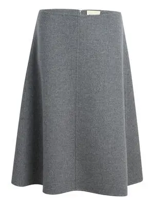 Khaite Nania Mid-rise Knee-length Skirt - Grey