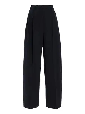 Carolina Herrera Pleated Wool-blend Trousers - Black