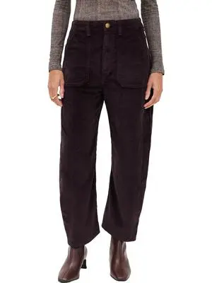 Rag & Bone Charlie High-rise Ankle Barrel Corduroy Pants - Dark Brown