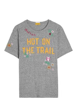 MOTHER The Rowdy Embroidered Jersey T-shirt - Grey