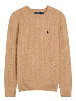 Polo Ralph Lauren Cable-knit Wool And Cashmere-blend Jumper - Camel