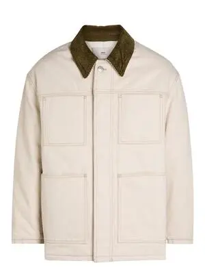Ami Padded Canvas Jacket - Off White