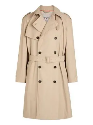 TOD'S Quilted Cotton-Blend Trench Coat