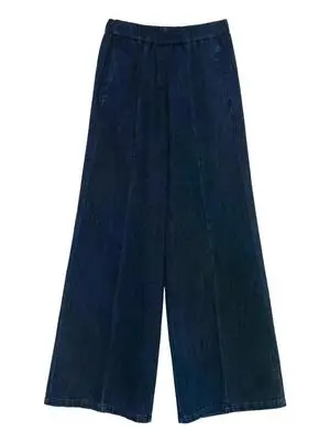 FORTE_FORTE Elasticated-waist Wide Leg Jeans - Blue
