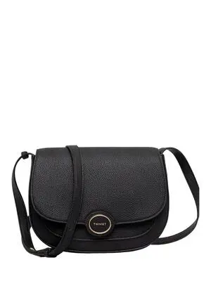 TWINSET Leather Satchel Bag - Black