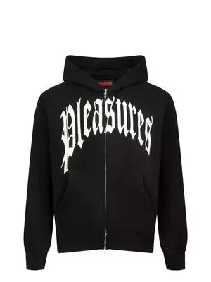 PLEASURES Zip-up Hoodie - Black