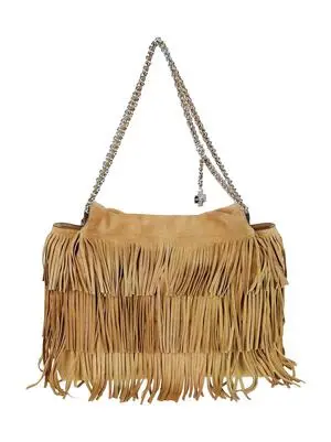 Tory Burch Fleming Fringed Tote Bag - Brown