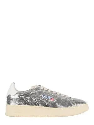 AUTRY Dallas Low Sequined Sneakers - Silver, White