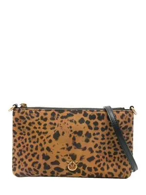 Pinko Leopard-print Clutch Bag - Brown