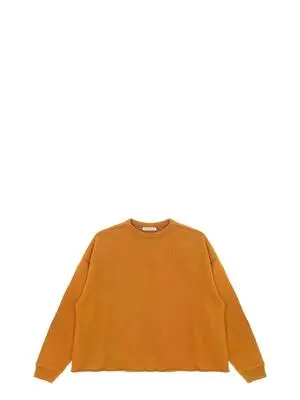 You Must Create Raw-hem Cotton Sweatshirt - Orange