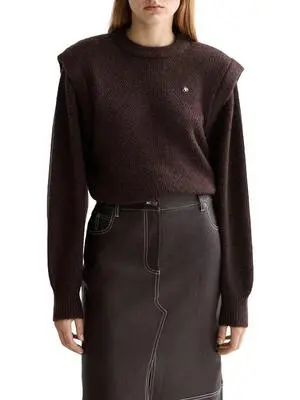 Scotch & Soda Extended Shoulder Crewneck Sweater - Chocolate Plum