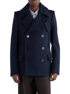 Dries Van Noten Rafaell Double-breasted Wool-blend Peacoat - Navy