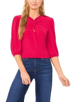 CECE DUPRAZ Twist Front Top - Rose Cerise