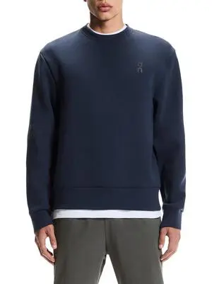 On Focus Tech Crewneck Sweatshirt - Navy