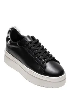 FOREVER & ALWAYS SHOES Anabel Leather Platform Sneakers - Black Leather