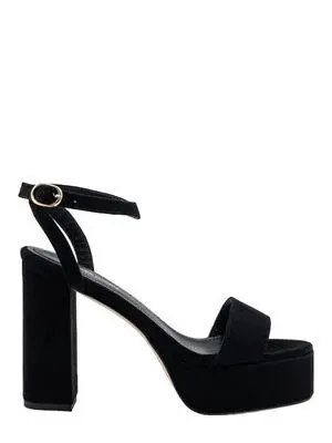 ANDREA GOMEZ Becka Suede Platform Sandal Black