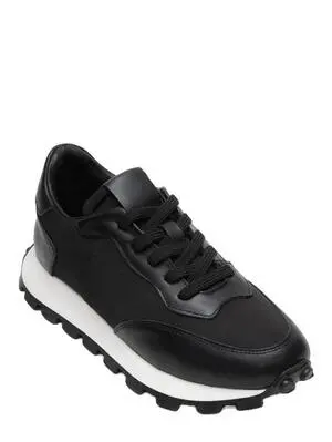 FOREVER & ALWAYS SHOES Amanda Leather Sneakers - Black Leather
