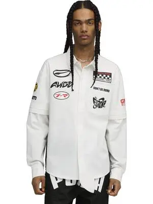 PUMA A$ap Rocky X Layered Pit Crew Button-down - White