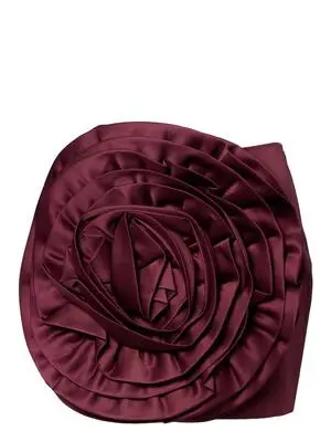 Remain Birger Christensen Floral-appliqué Satin Miniskirt - Burgundy