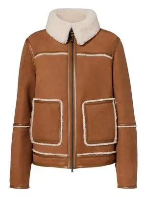 Bogner Pelina Down-paneled Shearling-trimmed Suede Jacket - Brown